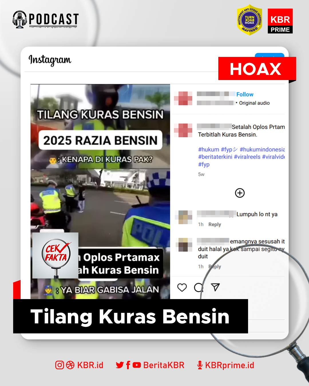 Cek Fakta: Tilang Kuras Bensin? | KBR.ID - Tepercaya, membuka perspektif